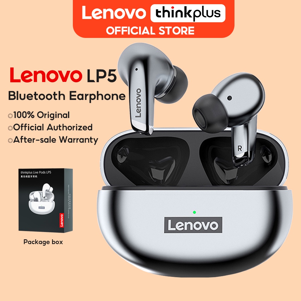 Lenovo LP5 TWS หูฟังบลูทูธไร้สาย พร้อมไมโครโฟน 9D สเตอริโอ IPX5 กันน้ำ สําหรับ IOS Androids ...