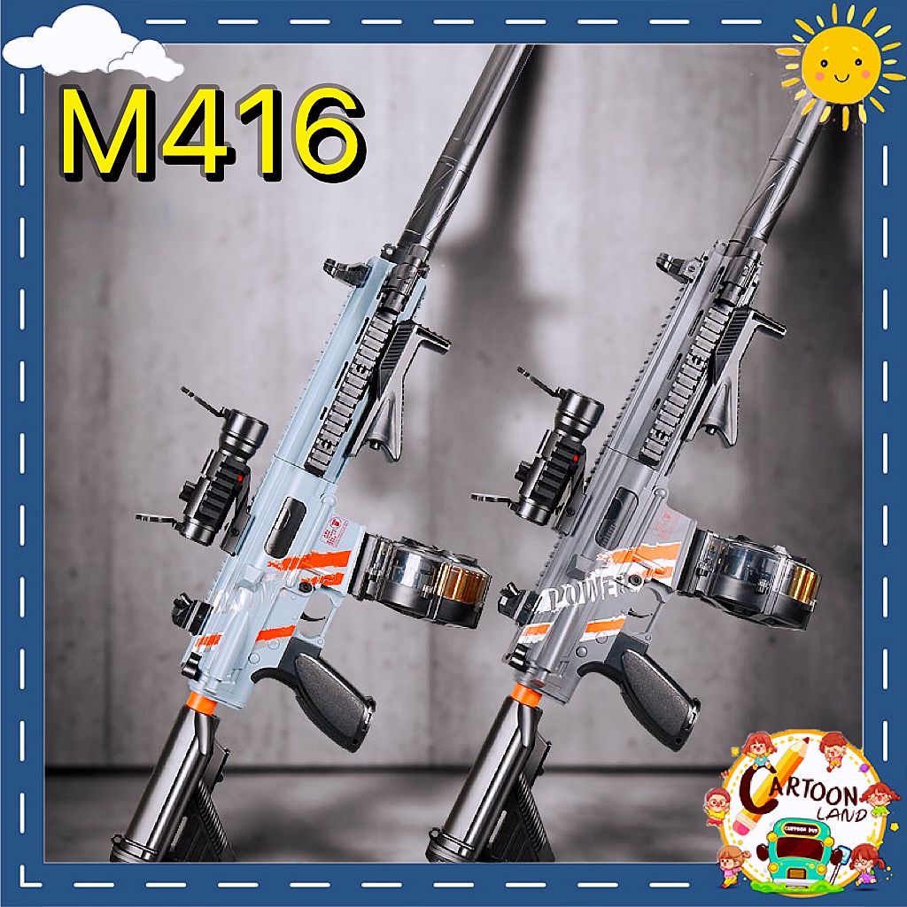 【กรุงเทพ เดลิเวอรี】ปืนของเล่น ปืนกล ปืนเนิร์ฟ ปืนของเล่นเด็ก M416ปืนไรเฟิลจู่โจม เครื่องกล การ ...