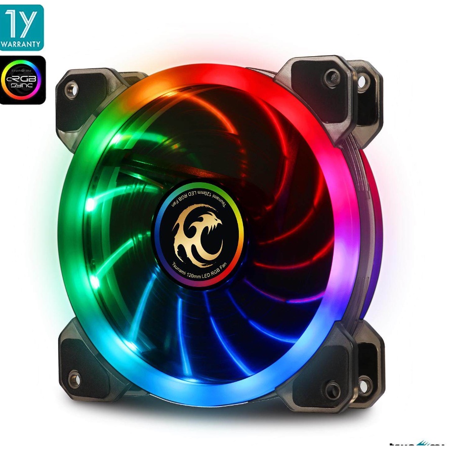พัดลมคอมTSUNAMI RGB ของแท้ 100% ประกัน 1 ปี FAN CASE 12CM TSUNAMI ...