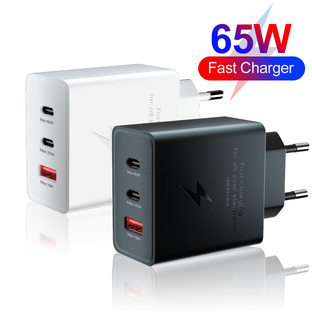 อะแดปเตอร์ชาร์จเร็ว 65W USB C 2C1A Type C PD USB แบบพกพา สําหรับ Xiaomi Samsung | Shopee Thailand