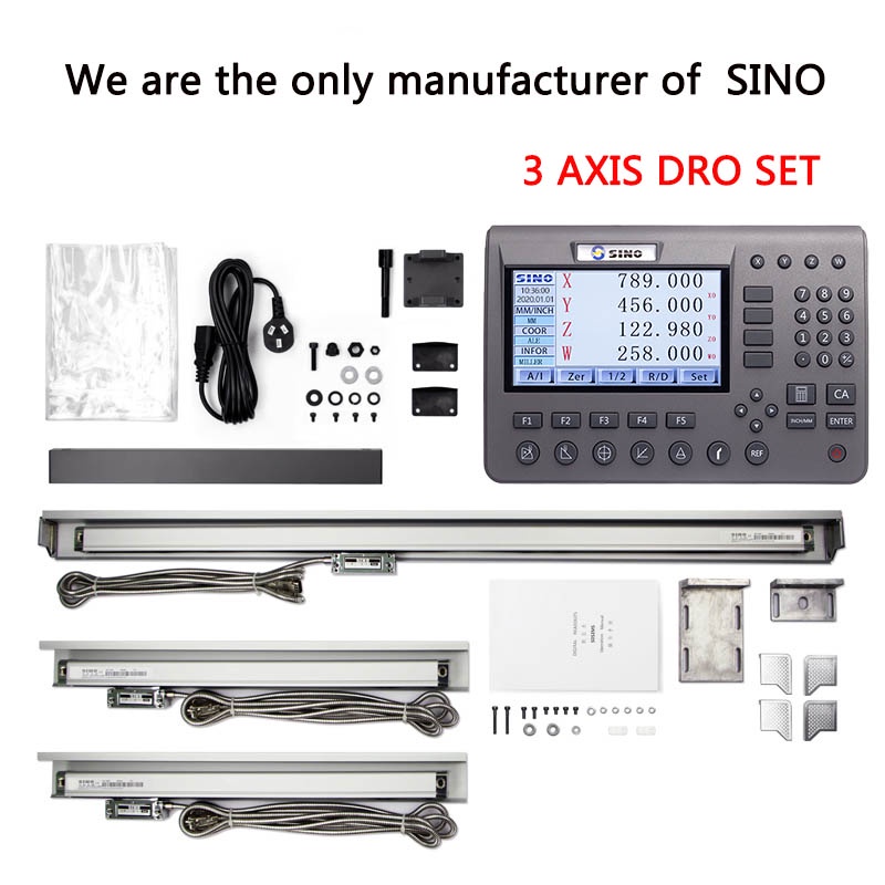 SINO Metal 4 Axis LCD Digital Readout SDS200 DRO Display Kit KA300 grating linear scale Encoder ...