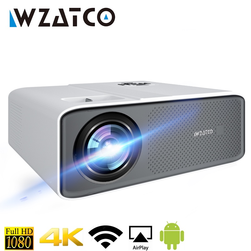 WZATCO C5A LED Projector 4K Smart Android WIFI 1920*1080P Proyector ...