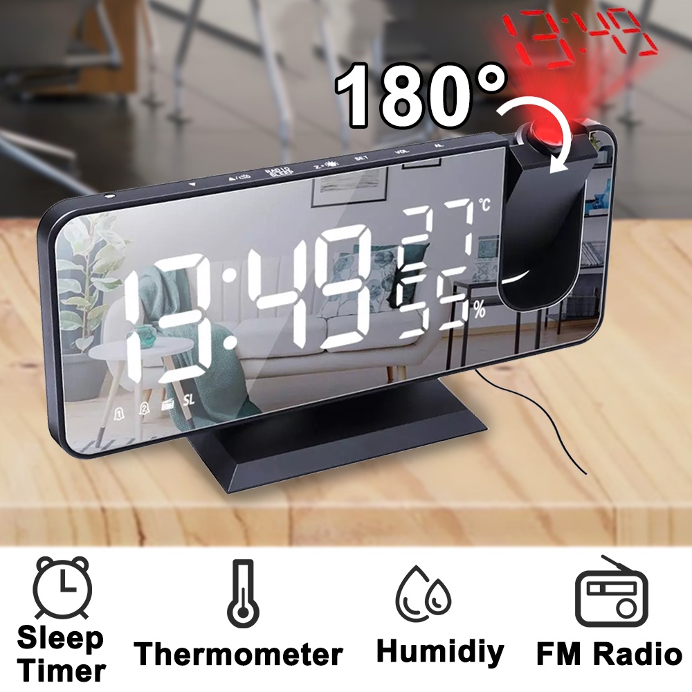 Led Digital Alarm Clock Electronic Table Desktop Clocks Usb Wake Up Fm ...