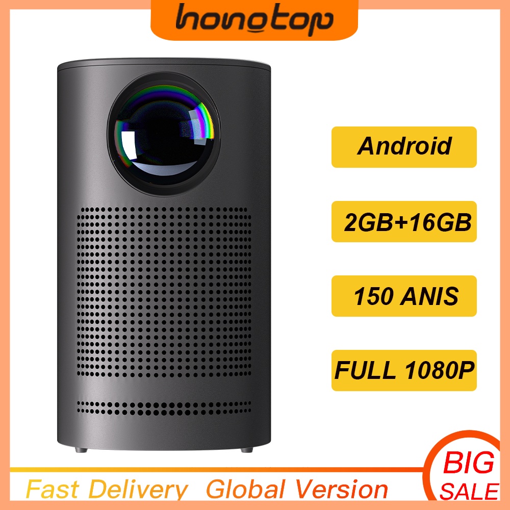 HONGTOP Android Projector Portable WIFI Projector Mini Smart Real 1080P ...