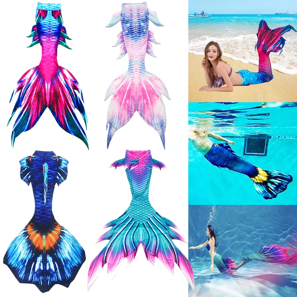 ny1 Kids Girls Mermaid Tail Adult Women Men Mermaid Tail Swimmable Tail ...