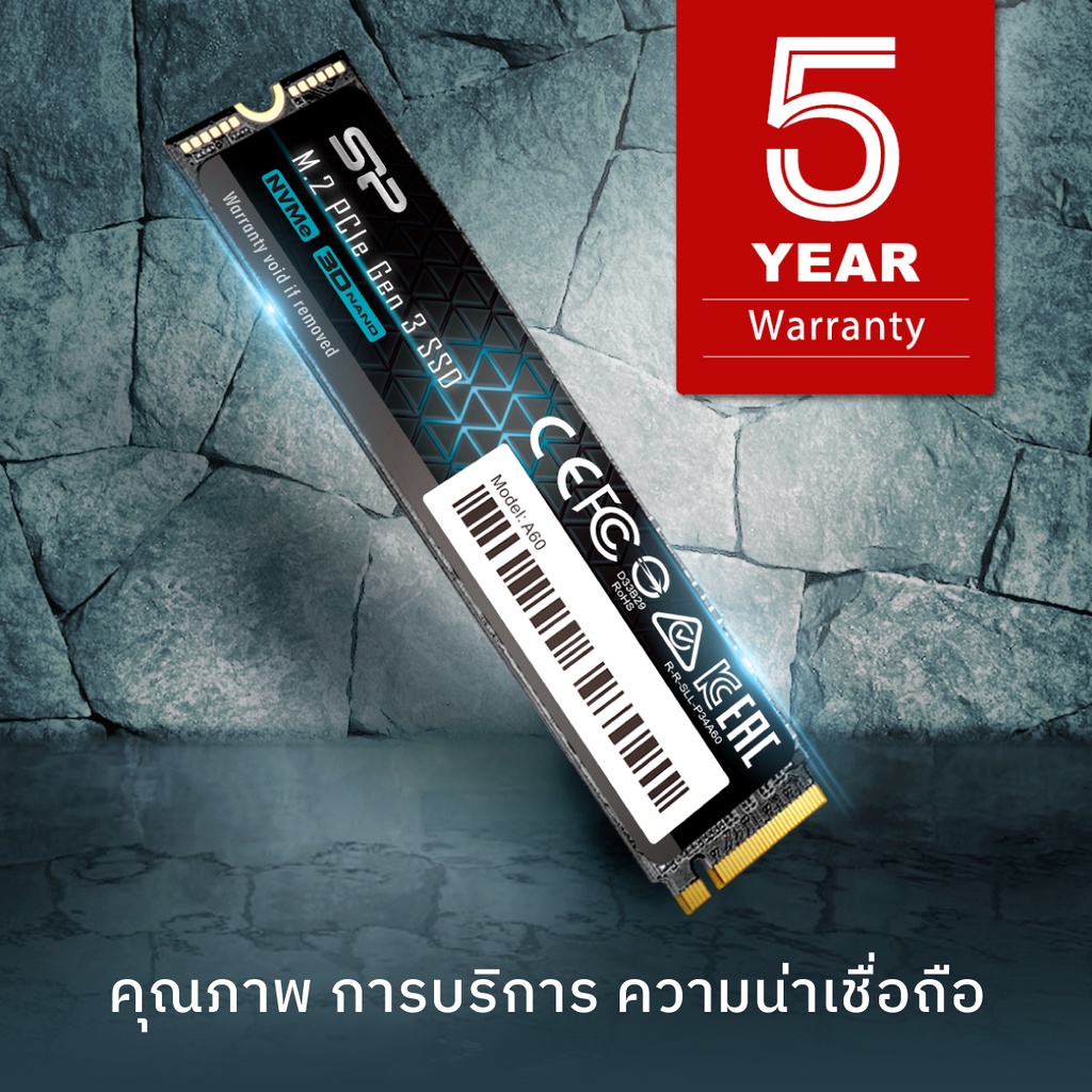 Silicon Power P34A60 NVMe PCIe Gen3x4 M.2 2280 SSD Read 2200MBs Write 1600MBs สำหรับ Laptop และ ...
