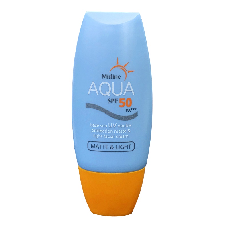 Mistine Aqua BASE Sun UV Double Protection Matte & Light Facial Cream SPF50 PA 40ml | Shopee ...