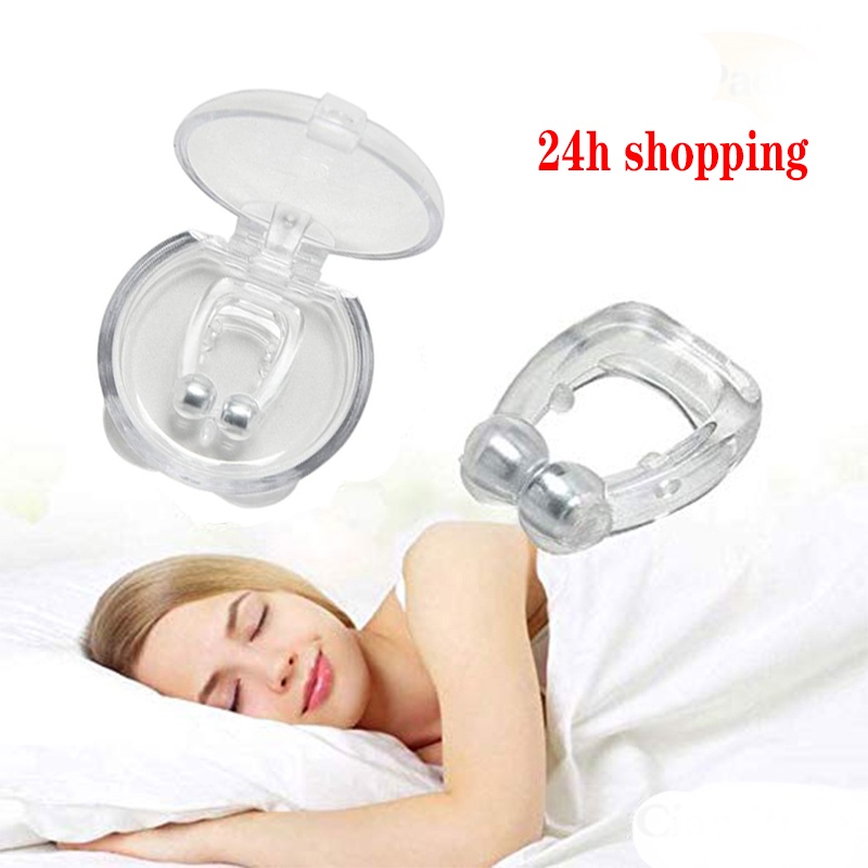 Silicone Magnetic Anti Snore Stop Snoring Nose Clip Sleep Tray Sleeping