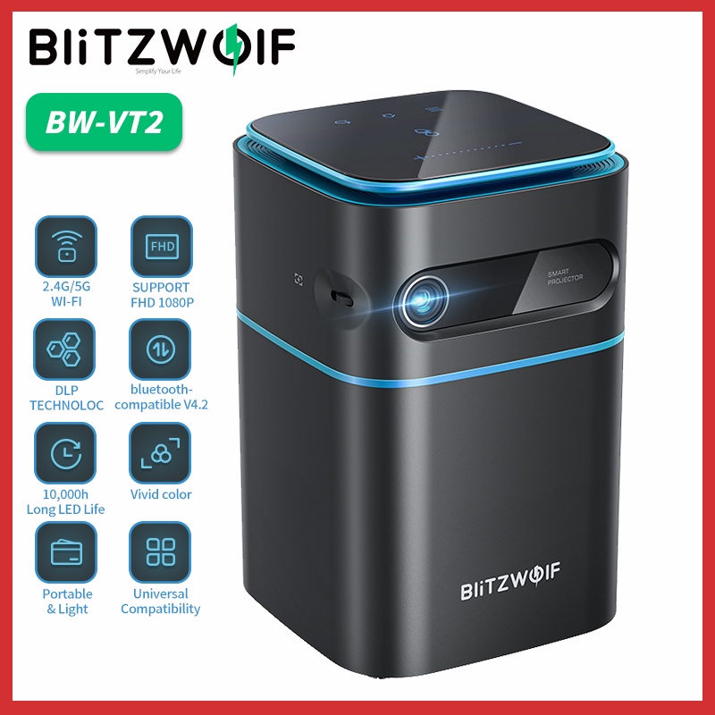 df5 BlitzWolf BW-VT2 HD 4K DLP Mini WIFI Projector Portable 1080P Hand ...