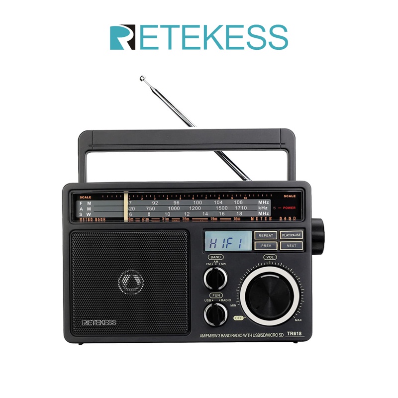 Retekess TR618 เครื่องรับสัญญาณวิทยุ FM AM SW แบบพกพา พร้อมเครื่องเล่น ...