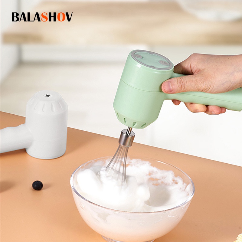 Electric Food Mixer Wireless Portable Hand Blender 3 Speeds High Power ...