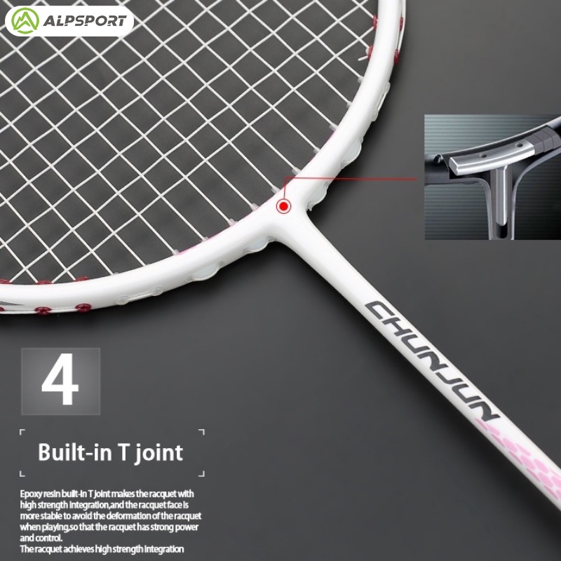 ALP DF 8U G6 Max 30Lbs Strung 100 Full Carbon Fiber Pink Badminton ...