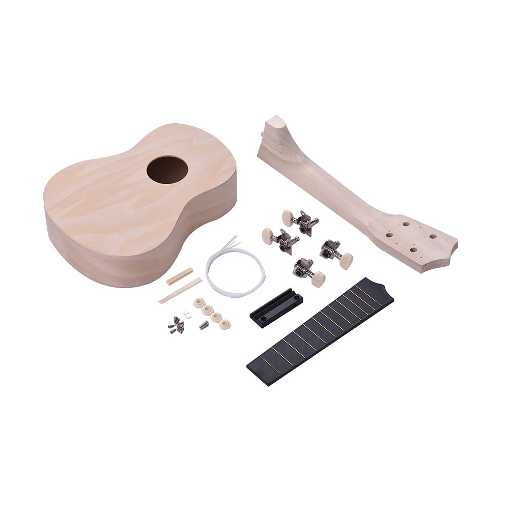 21 Inches Unfinished DIY Ukulele Ukelele Uke Kit Basswood Body Neck ...