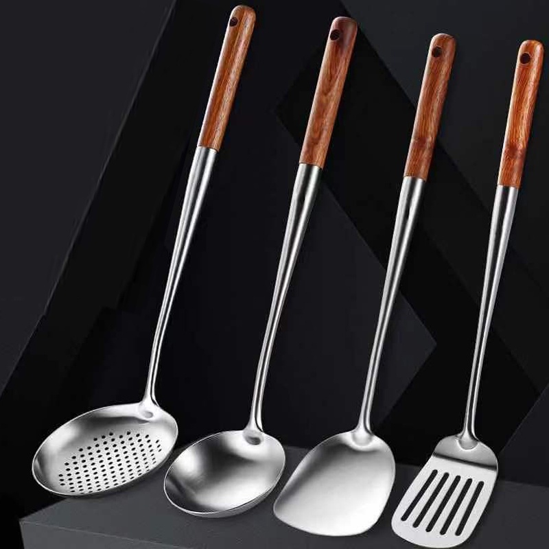 Long Handle Stainless Steel Kitchen Accessories Spatula Slotted Turner ...