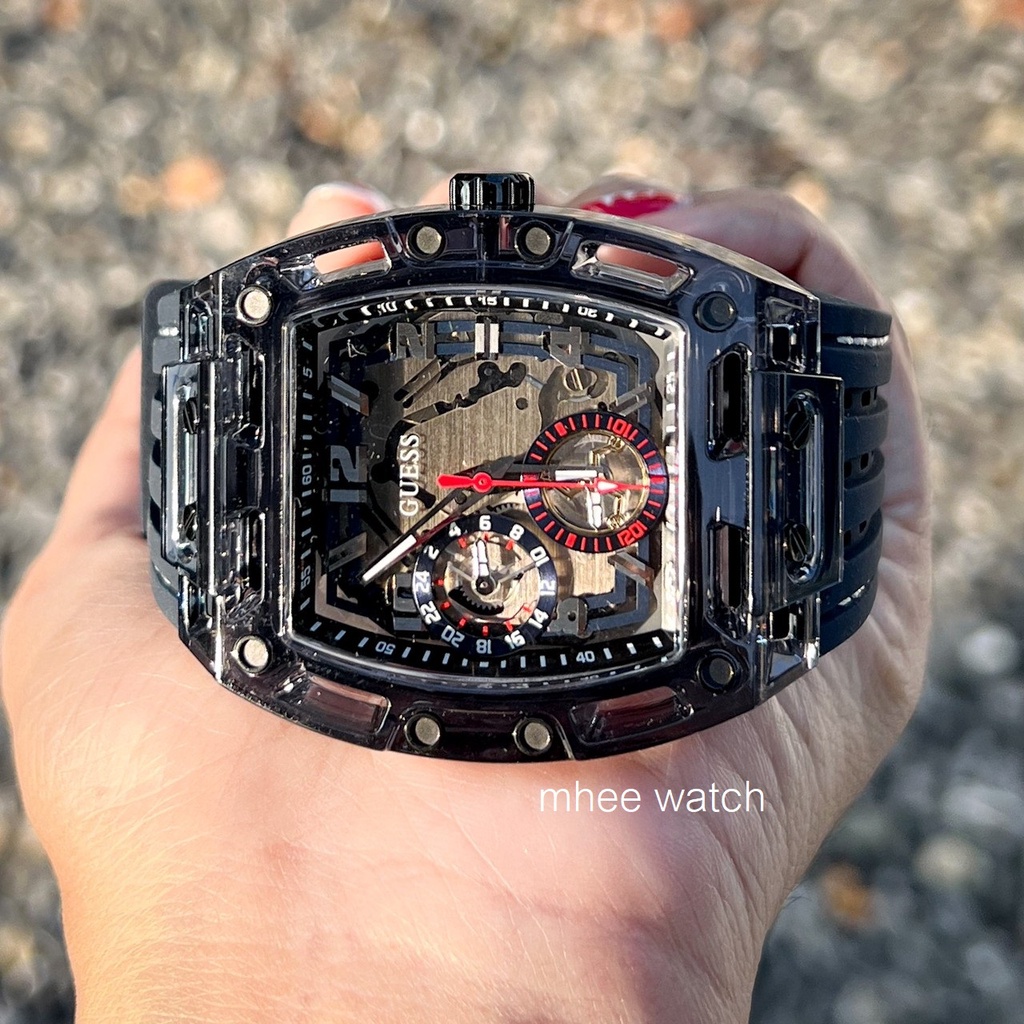 Guess Watch Chronograph Limited Phoenix NAVY CASE BLUE Jelly RM Style ...