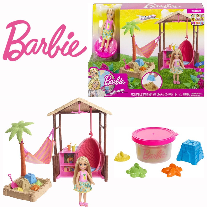 Barbie Chelsea Doll Tiki Hut Playset With 6-inch Blonde Doll Hut With ...