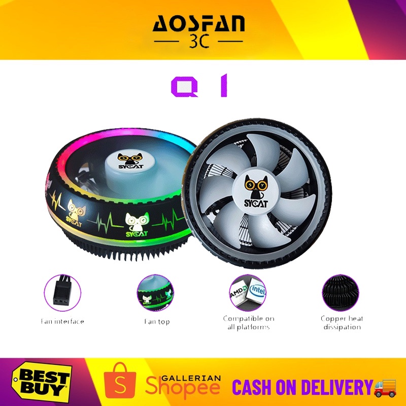 RGB AMD/Intel CPU Cooler Computer Case CPU Fan CPU Radiator CPU ...