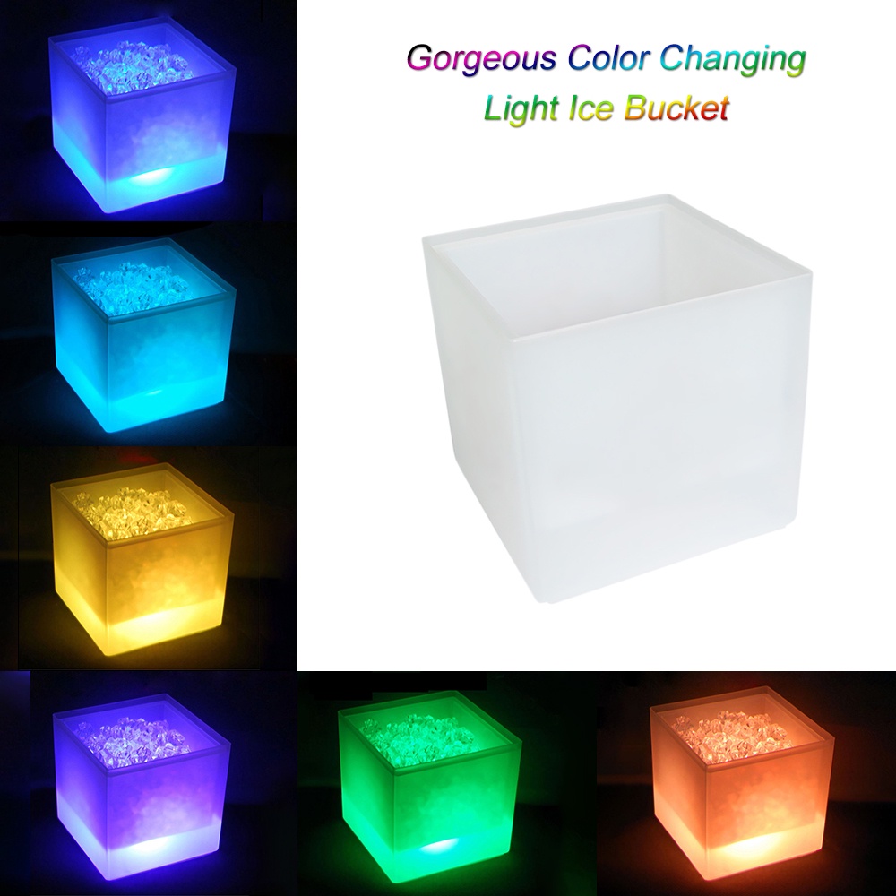 3.5L High Capacity LED Light Lamp ICE Bucket Square Design Automatic ...
