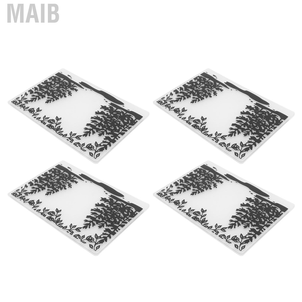 Maib 4 Pcs Embossing Folders Raised Relief Design DIY Craft Plastic ...