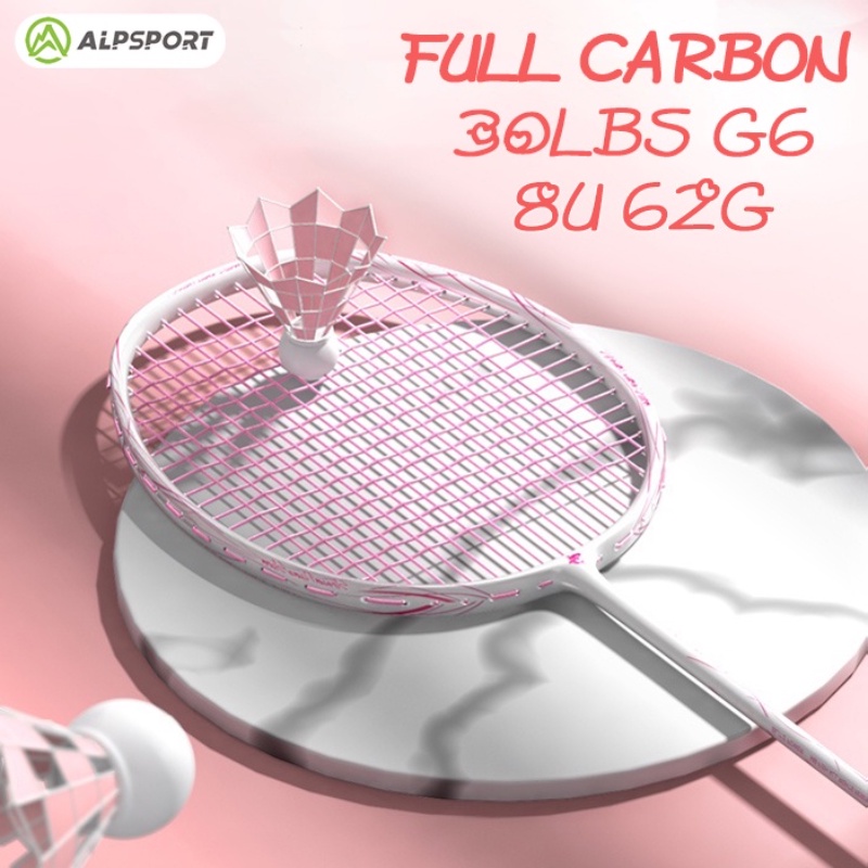 ALP DF 8U G6 Max 30Lbs Strung 100 Full Carbon Fiber Pink Badminton ...
