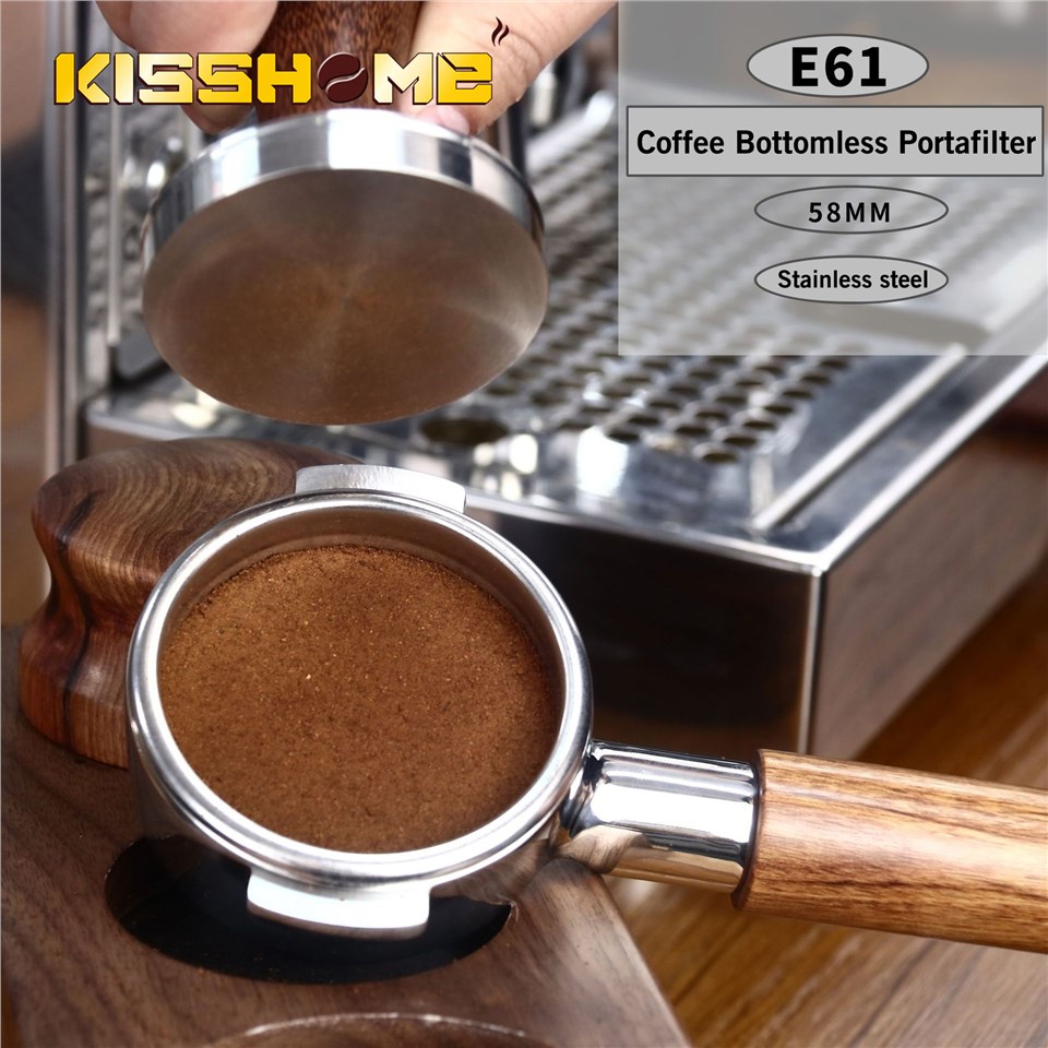 58mm Coffee Bottomless Portafilter Espresso Filter Basket Replacement For Expobar Rocket Gemilai ...