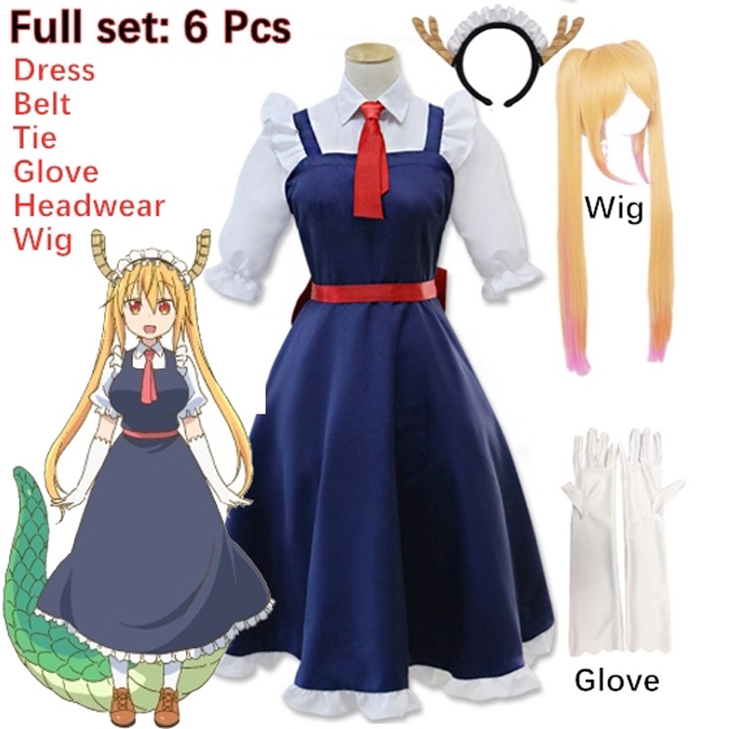 New Anime Miss Kobayashi&s Dragon Maid Tohru Cosplay Costume Lacauch ...