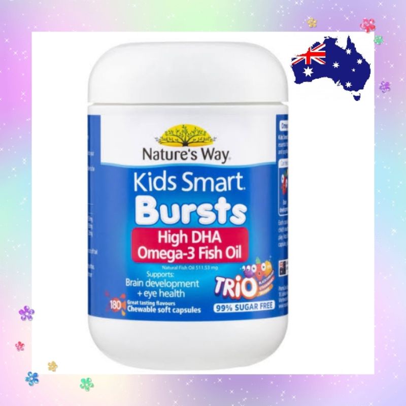 Natures Way Kids Smart Omega-3 Fish oil High DHA 180 Soft Capsules ...