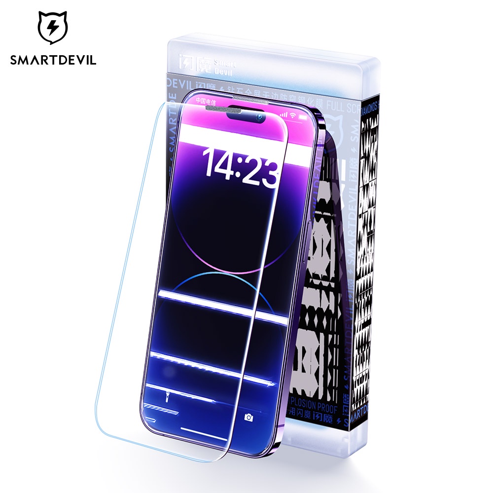 SmartDevil กระจกนิรภัย ป้องกันหน้าจอ กันฝุ่น กันตก ผิวด้าน สําหรับ iPhone 14 14promax 13 ...