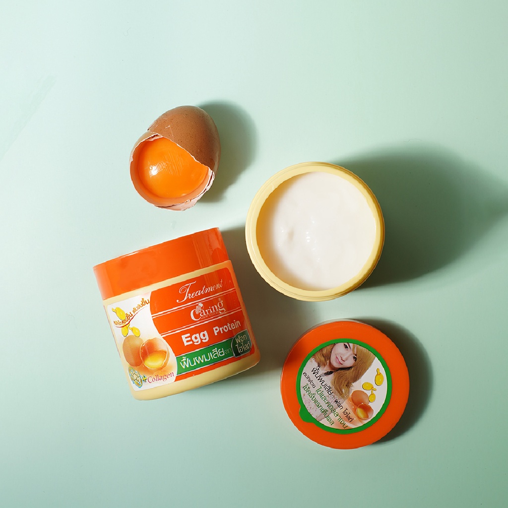 Caring Treatment Egg Protein ทรีทเม้นท์โปรตีนไข่บํารุงผม สูตรบำรุงผม ...