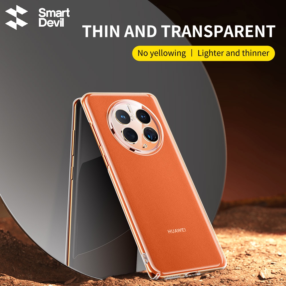 SmartDevil เคสโทรศัพท์มือถือแบบแข็ง ใส บางมาก กันกระแทก ลายขนนก คริสตัล สําหรับ Huawei mate50pro ...