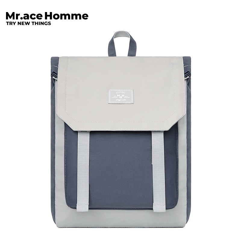 Mr. ace Homme Ash Backpack กระเป๋าเป้สะพายหลัง กระเป๋านักเรียน ขนาดใหญ่ ...