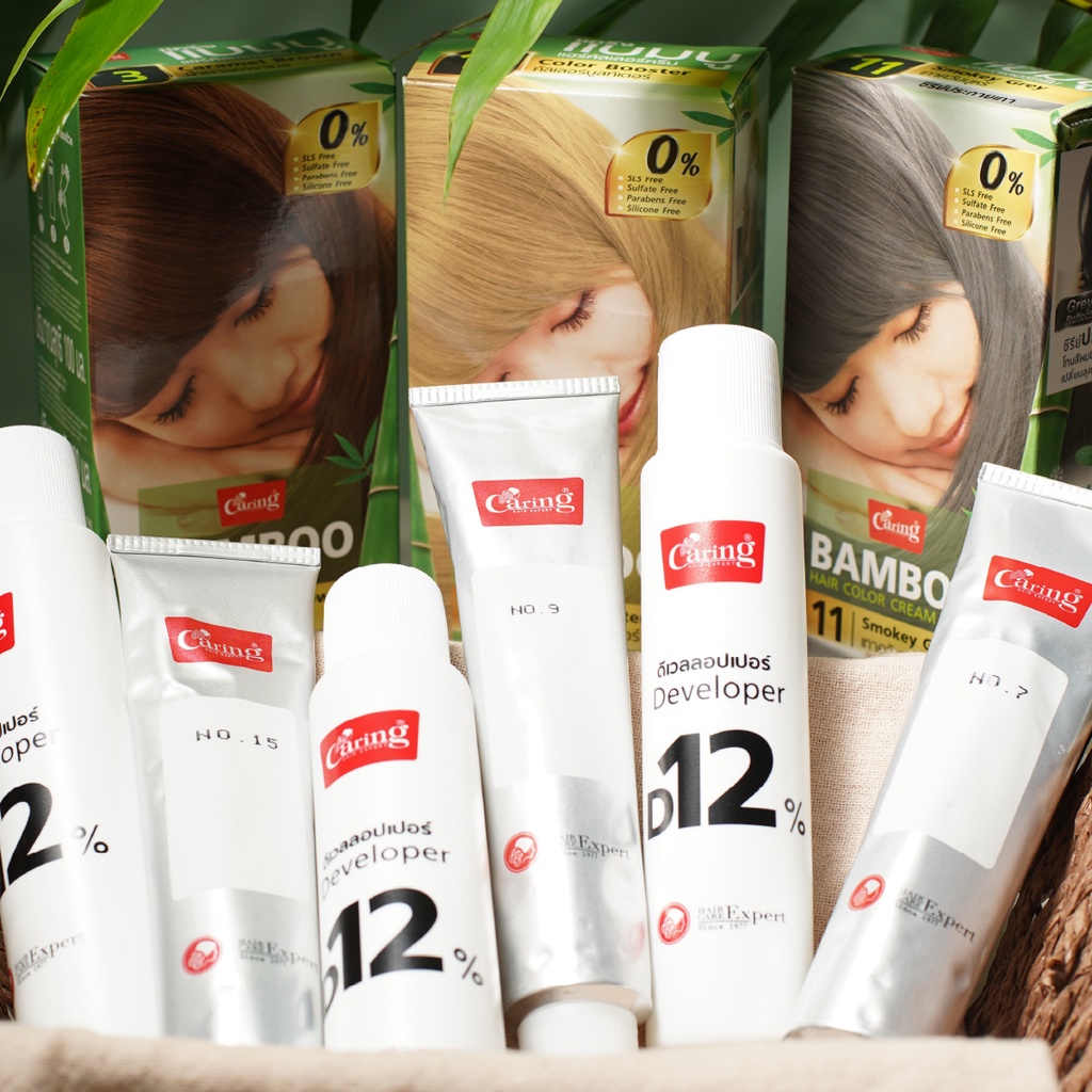 Caring Bamboo Hair Color Cream No.9 Matte Ash (Grey Reflect) ครีม ...