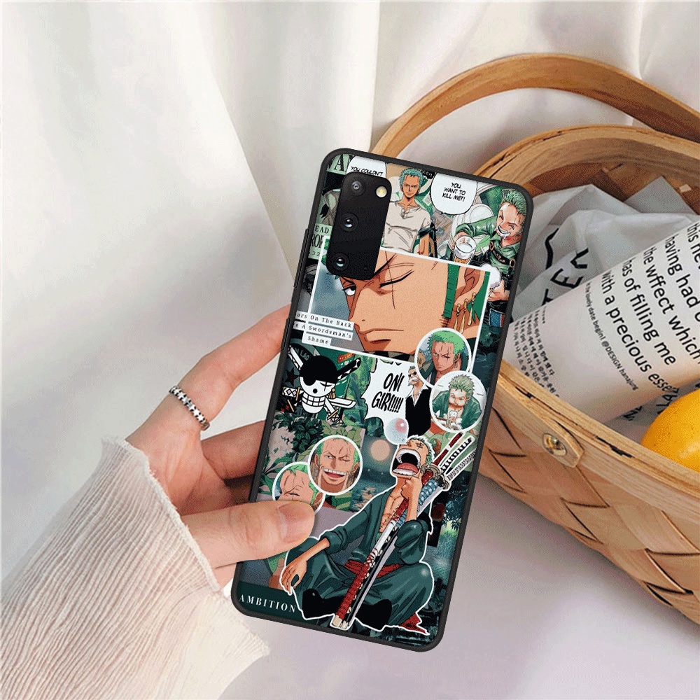 เคสโทรศัพท์มือถือ พลาสติกนิ่ม ลายวันพีซ Roronoa Zoro สีดํา สําหรับ Samsung S20 S21 Ultra S20 S21 ...