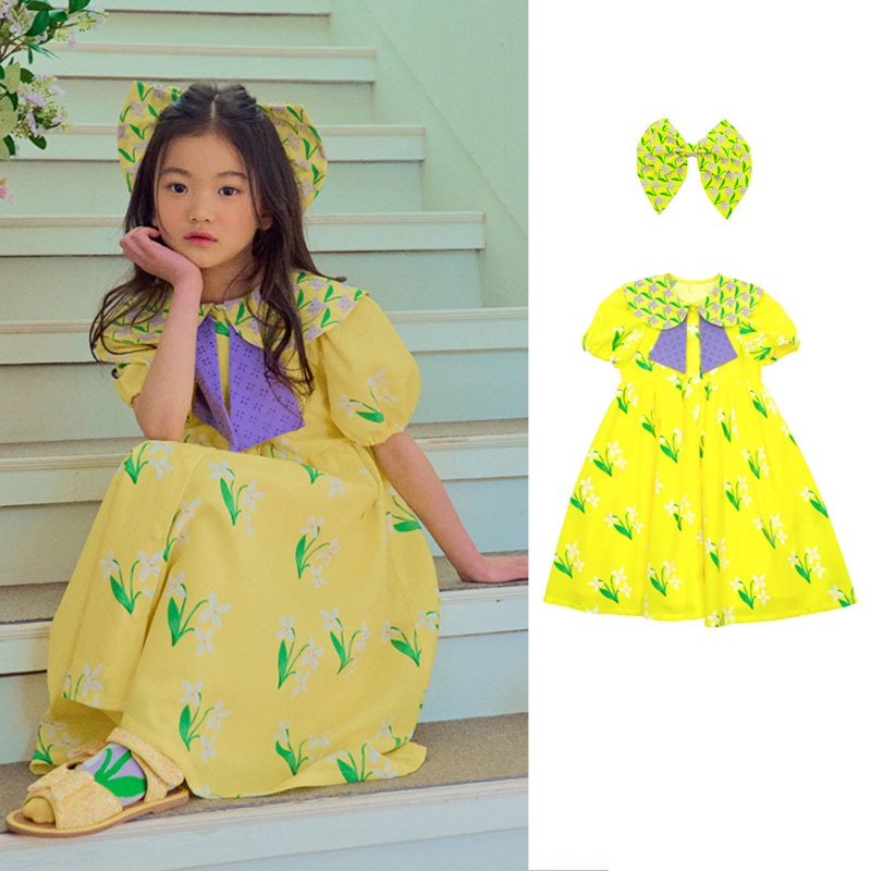 พร้อมส่งสินค้าลิขสิทธิ์แท้IRIS KIDS IKD024 Little lily yellow dress เด ...