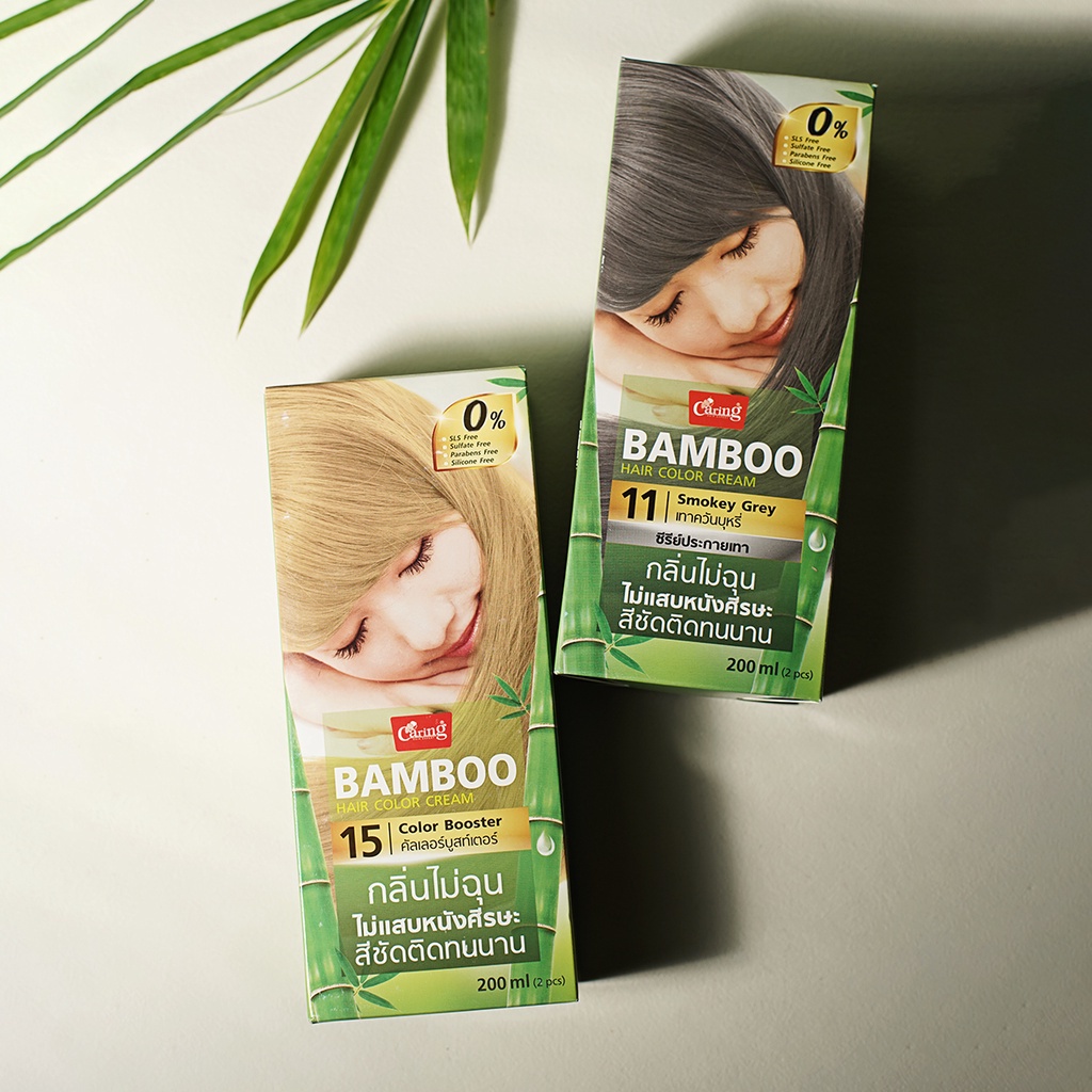 Caring Bamboo Hair Color Cream No.9 Matte Ash (Grey Reflect) ครีม ...