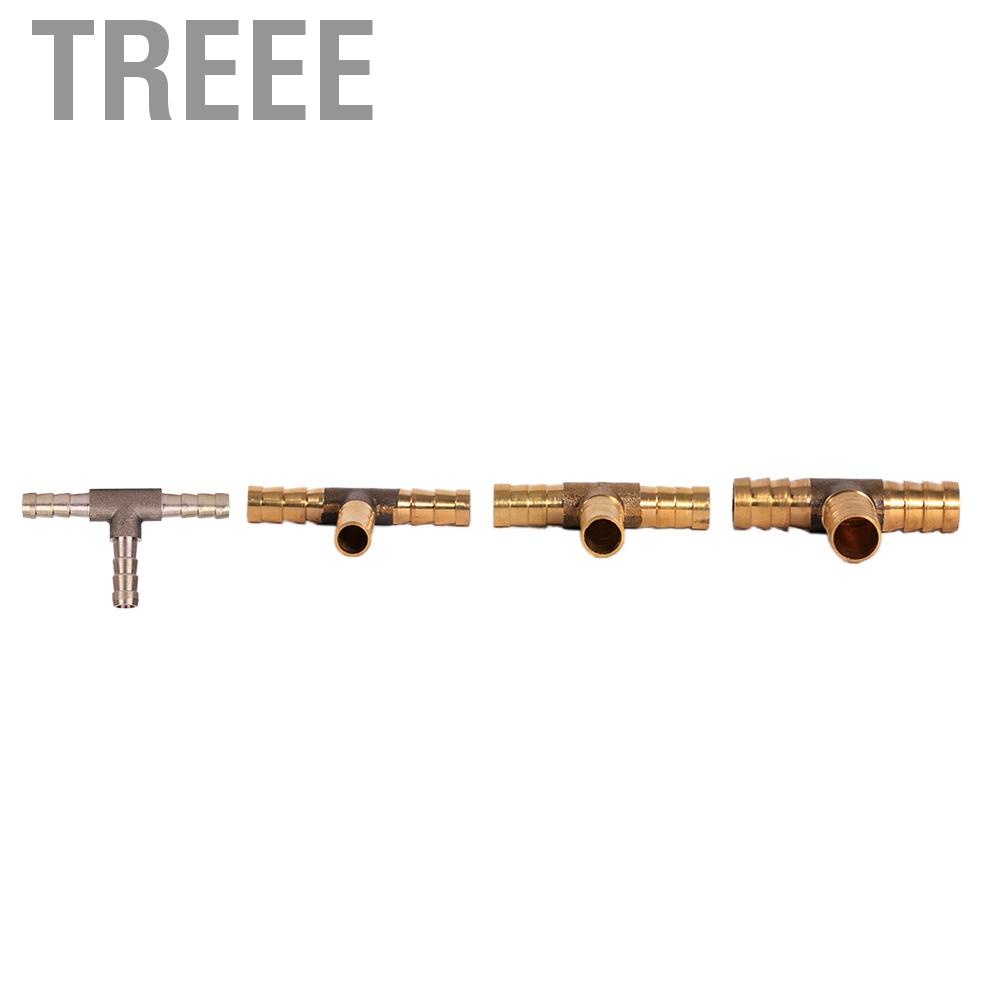 Treee Brass T Piece 3 Way Fuel Hose Joiner Connector For Compressed Air ...