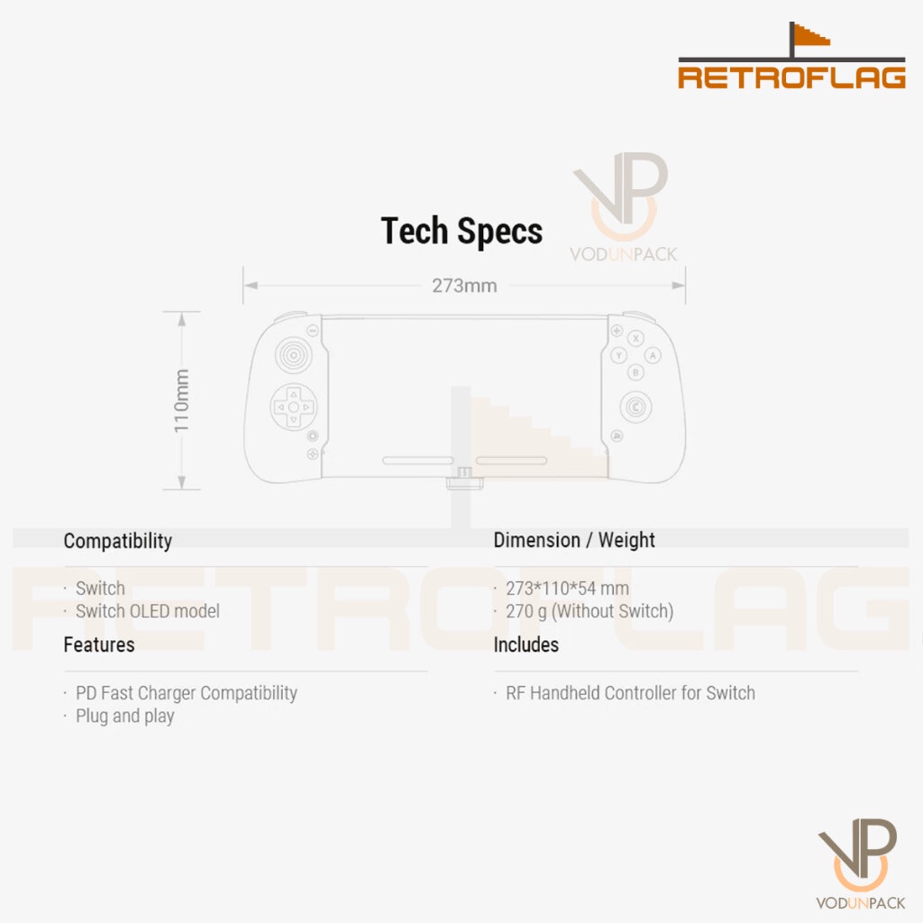 RETROFLAG JOY Handheld Controller สำหรับ Nintendo Switch Oled Hall Rocker No Drift จอยสติ๊ก ...