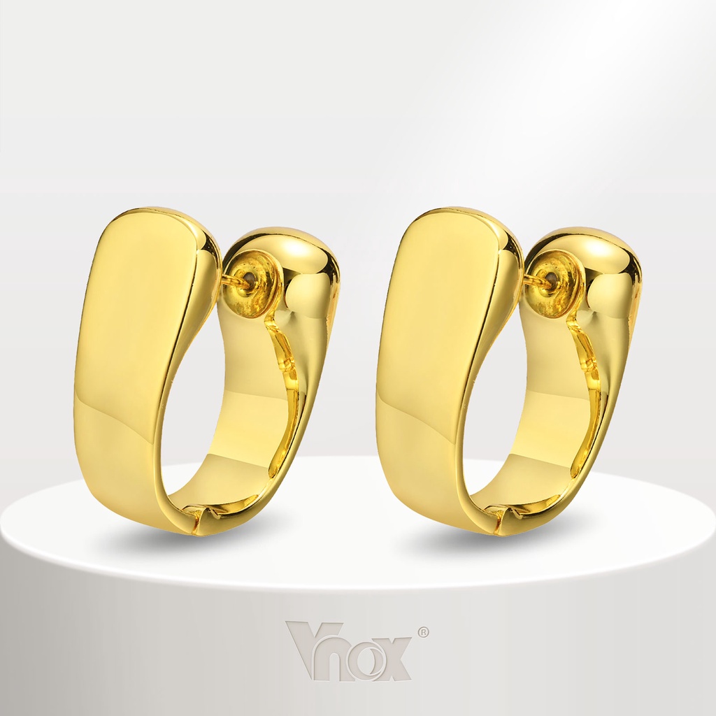 Vnox ต่างหูตะขอ ชุบทอง 14K รูปตัว U เรขาคณิต หรูหรา กันแพ้ แฟชั่น ...
