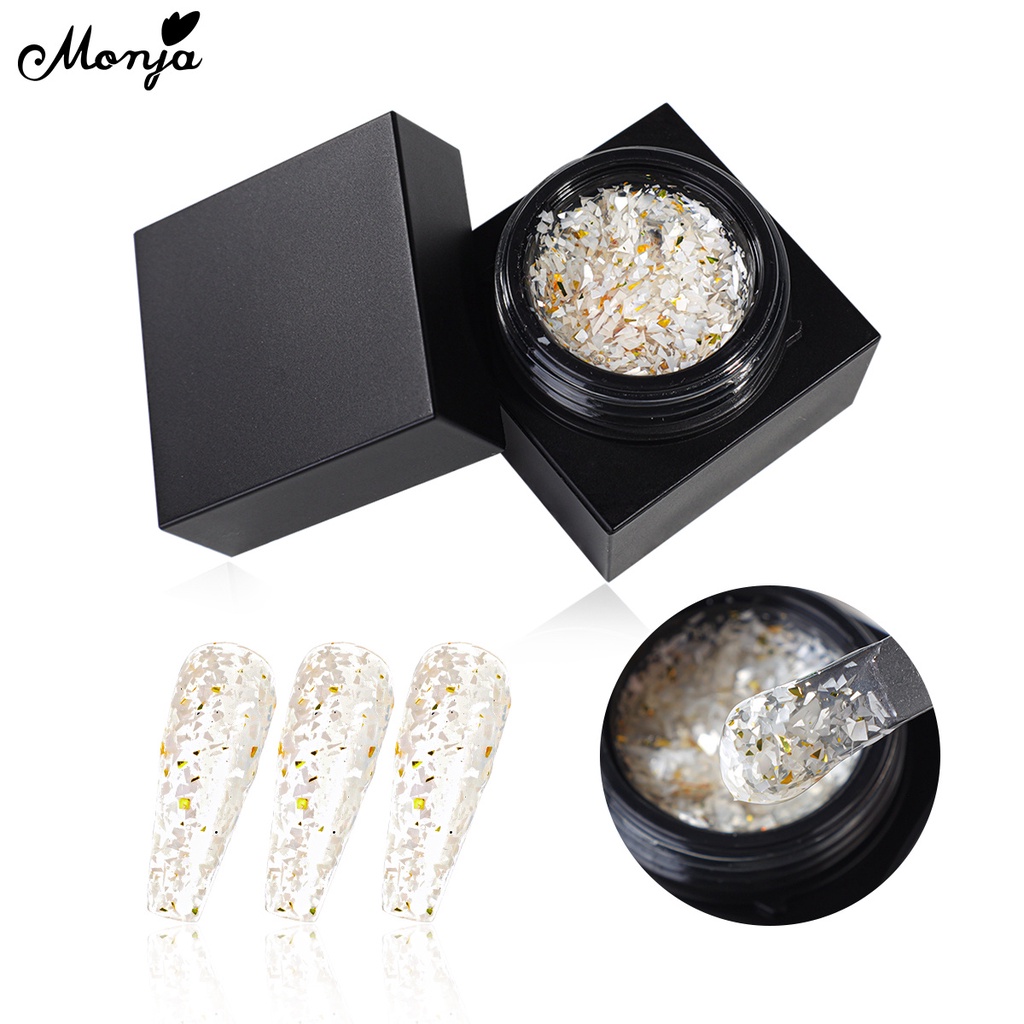 Monja 5ml Nail Art Stickers Irregular Sand Shell Slices Decorations for ...