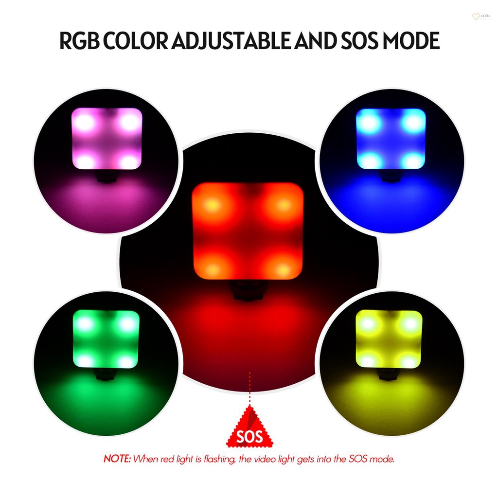 พร้อมส่ง Andoer KM-72A ไฟวิดีโอ LED RGB หรี่แสงได้ ขนาดเล็ก 6W แบตเตอรี่ในตัว 2000mAh พร้อมขา ...