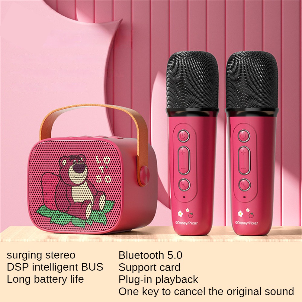 ลำโพงไมโครโฟนบลูทูธไร้สายขนาดเล็กของดิสนีย์ K Song Microphone Audio One ...