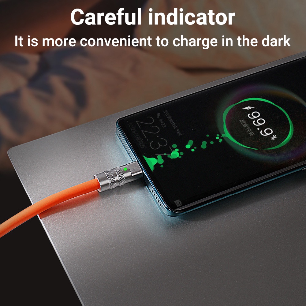 สายชาร์จ 3in1 120W 6A Super Fast Charge TypeC Micro USB ซิลิโคนเหลว ...