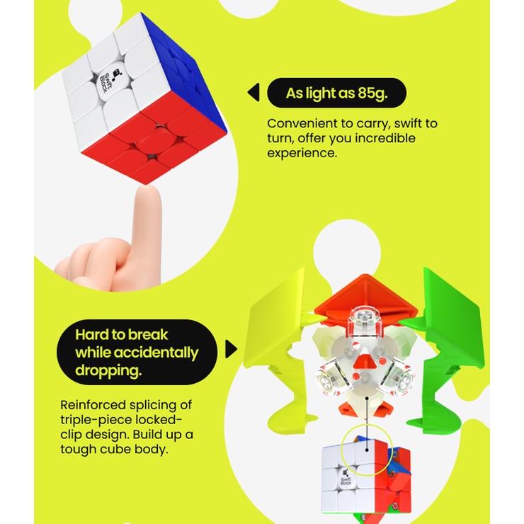 Gan 355S Swift Cube Block 3x3 ลูกบาศก์รูบิคแม่เหล็ก 48 แคปซูลแม่เหล็ก ...