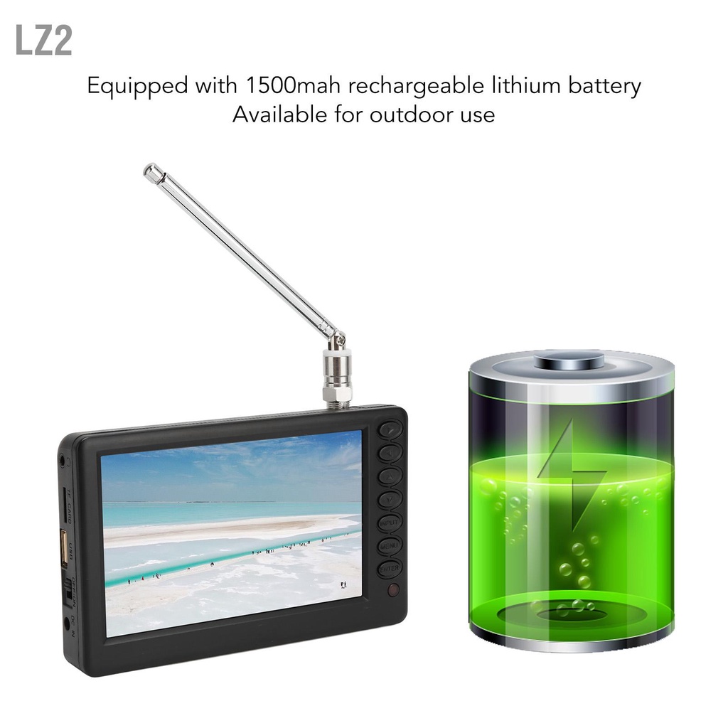Lz2 ทีวีดิจิทัล Isdb T 1080P ขนาดเล็ก 5 นิ้ว แบบพกพา ปลั๊ก Eu 110220V ...