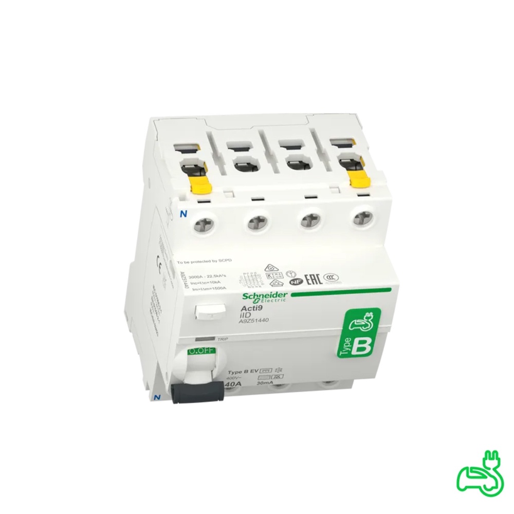 Schneider Electric A9Z51440 EV Charger 4โพล 40 แอมป์ Residual Current Circuit BreakerActi9 ilD ...