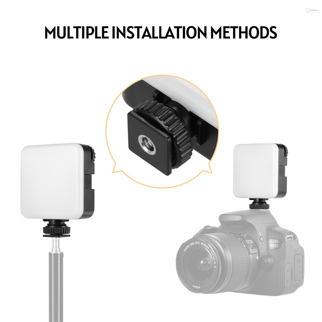 พร้อมส่ง Andoer KM-72A ไฟวิดีโอ LED RGB หรี่แสงได้ ขนาดเล็ก 6W แบตเตอรี่ในตัว 2000mAh พร้อมขา ...