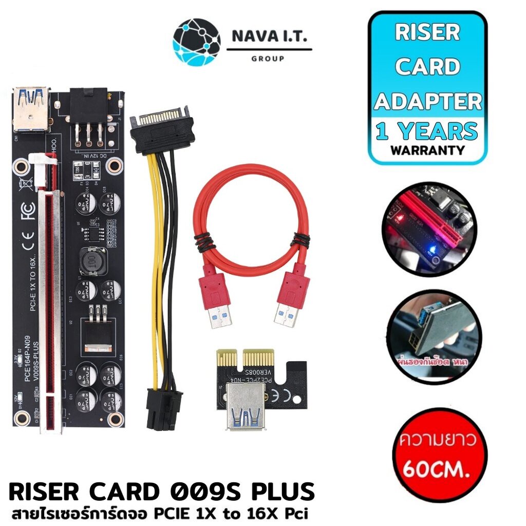 COINSคืน15FB9JMZV6 (142) NAVA IT RISER CARD 009S PLUS สายไรเซอร์การ์ดจอ ...