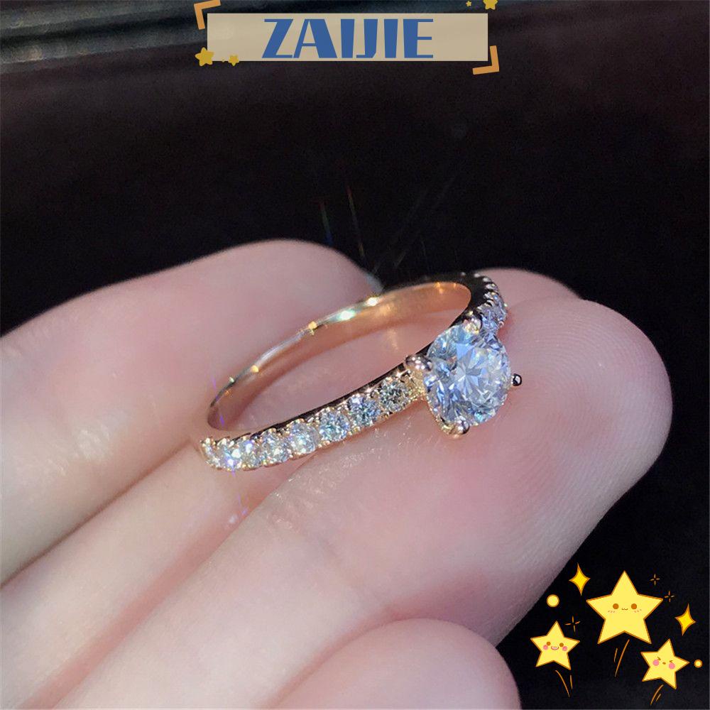 ZAIJIE Fashion Zircon Rings Wedding Crystal Engagement Rings Women Christmas Gift Trendy Jewelry ...