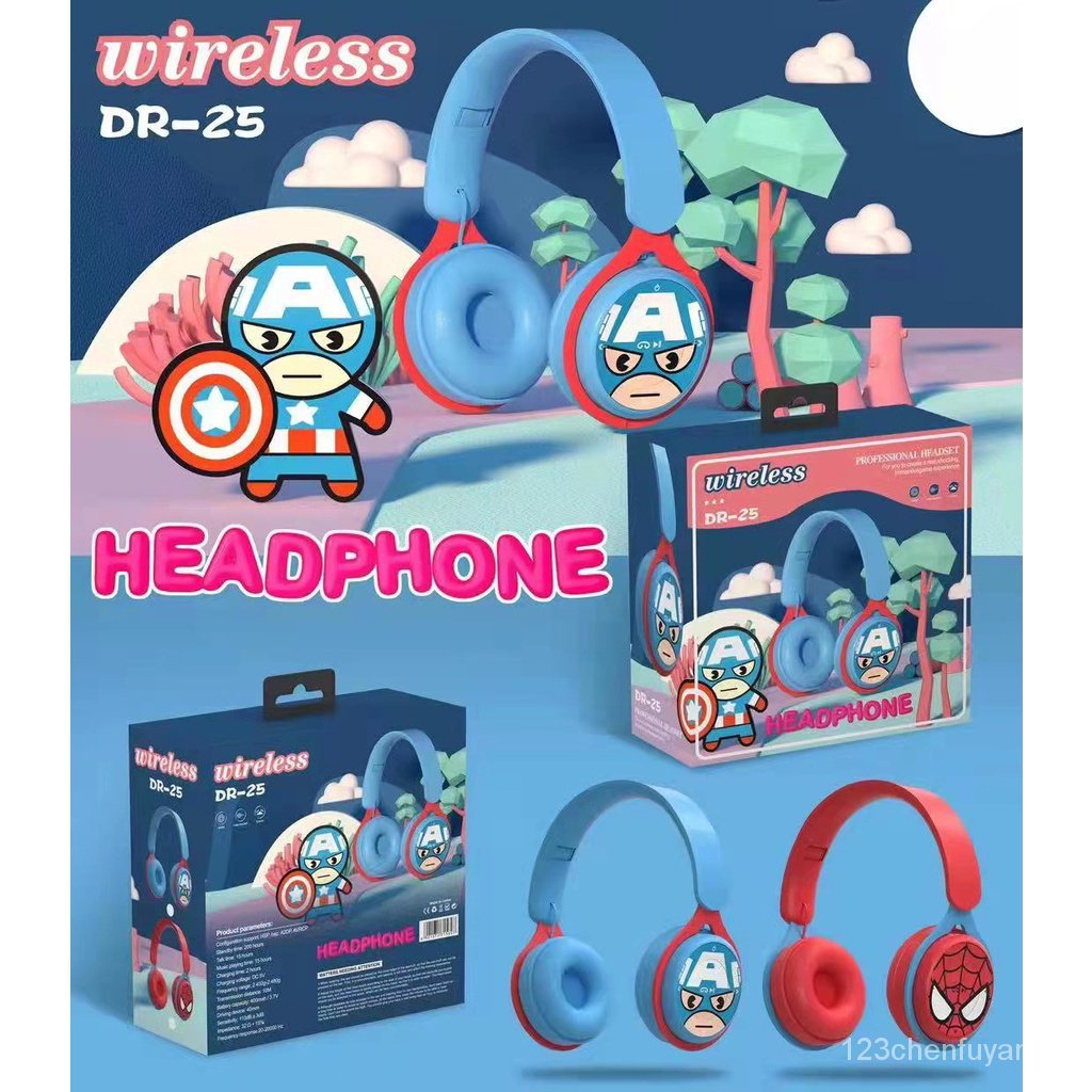 Disney Marvel wireless Bluetooth headset with microphone Spiderman ...
