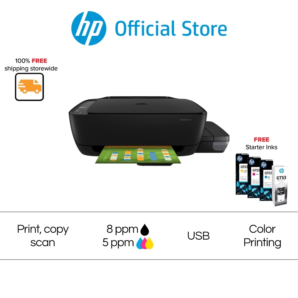 HP Ink Tank 315 All-in-one Printer A4 Color Printer Print Scan Copy ...